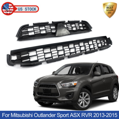 Front Bumper Upper & Lower Mesh Grille For Mitsubishi Outlander Sport ...