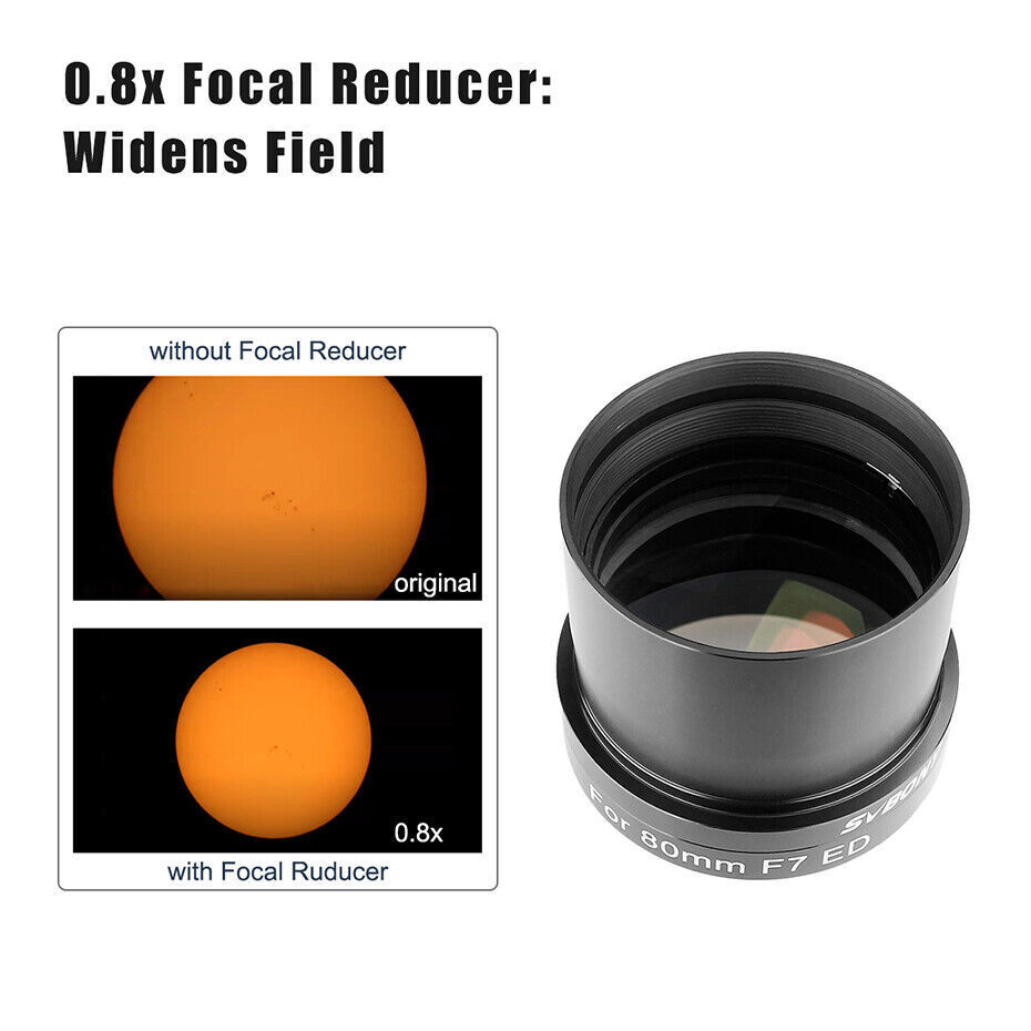SVBONY SV193 2inch 0.8x Focal Reducer /Flattener for SV503 80mm ED ...