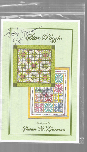 STAR PUZZLE QUILT PATTERN BY SUE GARMAN,SIGNED. | eBay