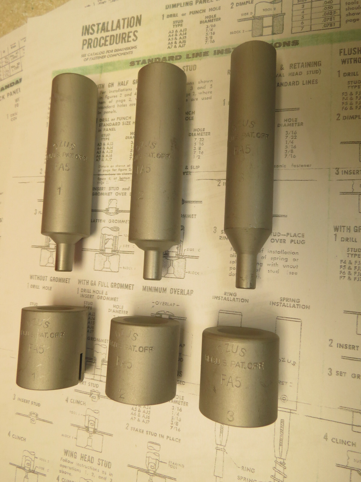 DZUS Tool Set (F-FA5) Aircraft DZUS Fastener 6 Piece Set + Instruction ...