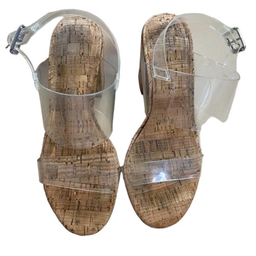 Kelly & Katie Alleni Clear TPU Slingback Wedge Heel Shoes Size Women's ...