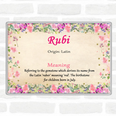 Rubi Name Meaning Jumbo Fridge Magnet Floral | eBay UK