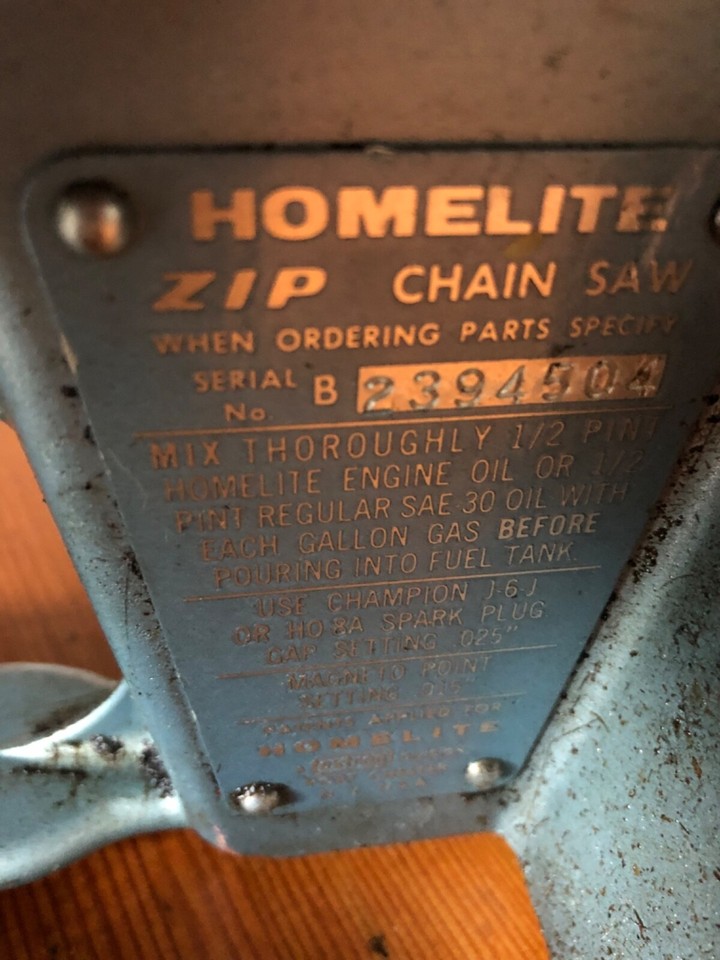 Homelite Zip Chainsaw From early 60’s unrestored (READ AD) FOR REPAIR ...