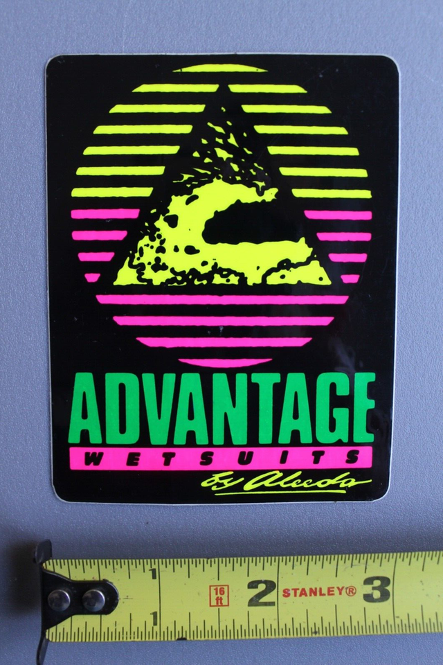 Advantage Wetsuits by Aleeda Neon Pink Green 80's V58A Vintage Surfing ...