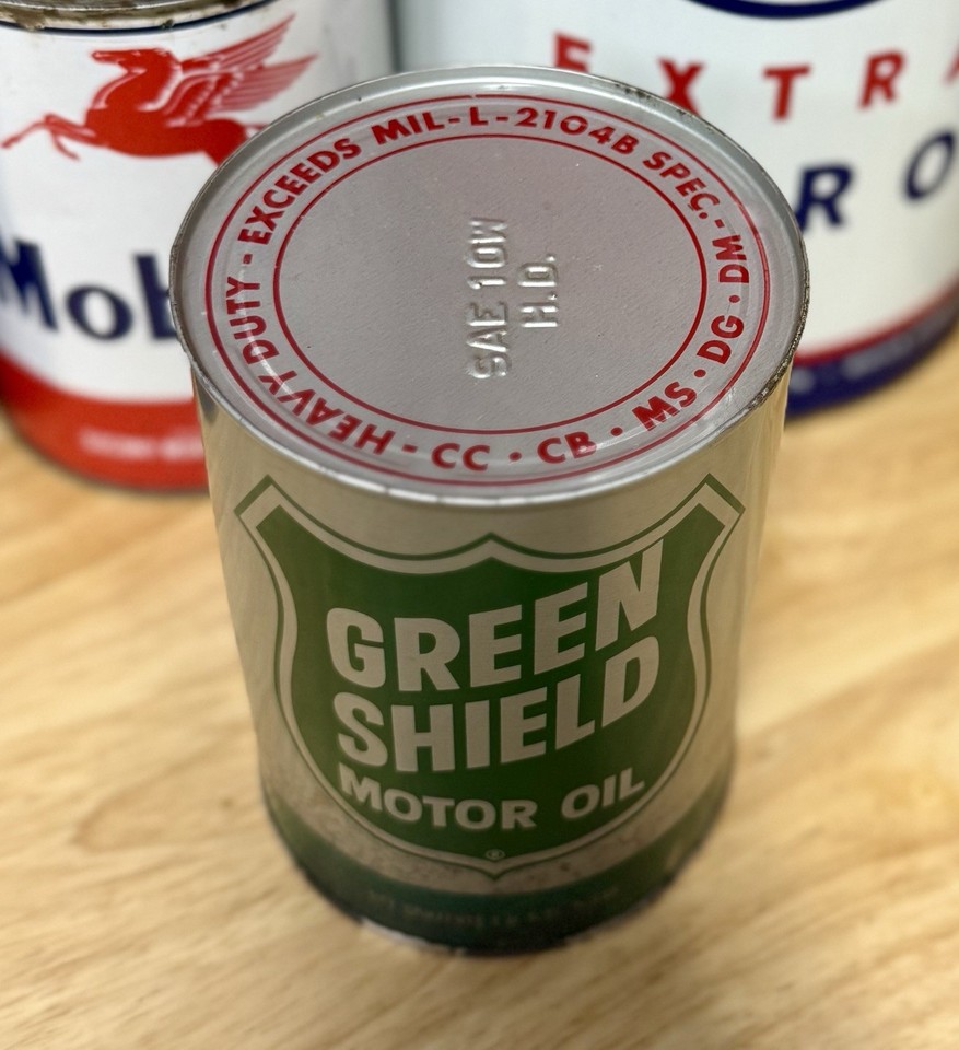Rare Vintage NOS Quaker State Green Shield Motor Oil Can Quart FULL | eBay