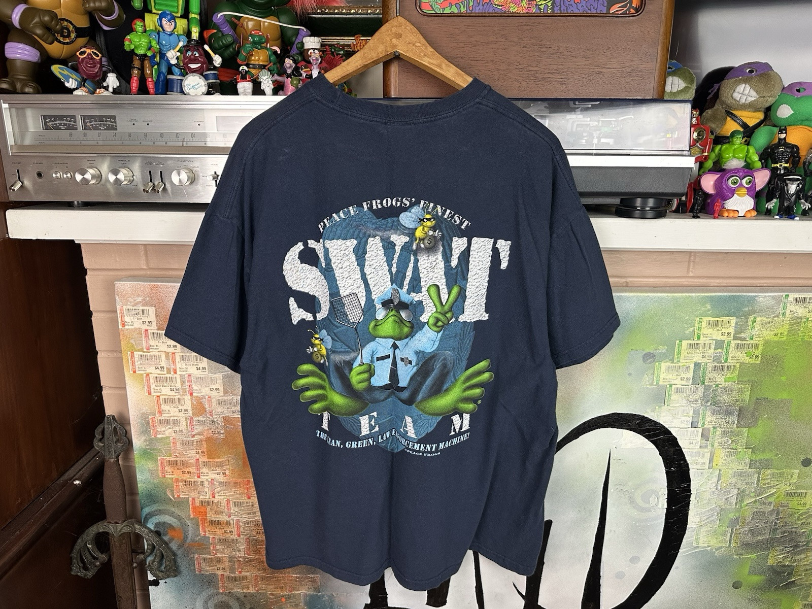 Vintage 00s Peace Frogs SWAT Team Shirt - Gem