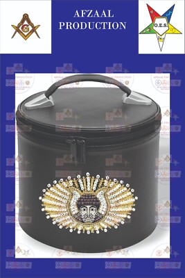 Hand Embroidery Rhinestone Gruto Fez Case, Deluxe Masonic Fez Cap Case ...