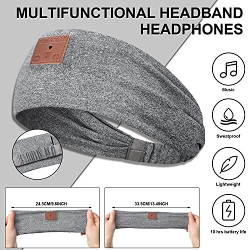2 Pieces Wireless Bluetooth-compatible Music Headband with HD Speakers ...