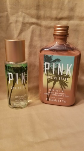 VICTORIA'S SECRET PINK SPRING BREAK JASMINE LIME BODY MIST OR BRONZER ...