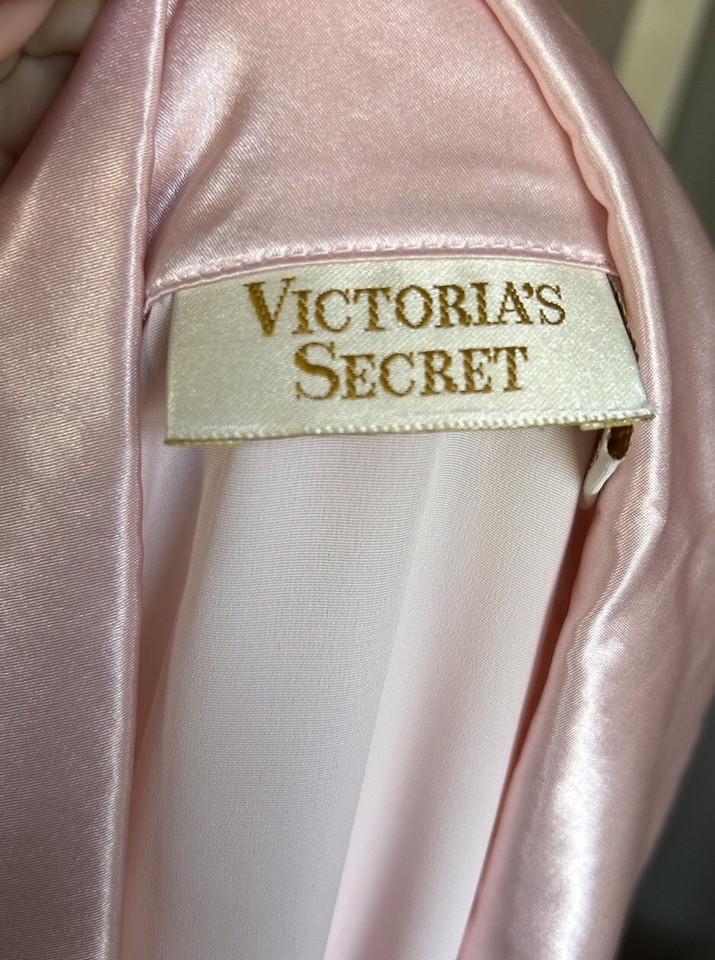 Vintage Victoria's Secret Nightshirt Small Pink Double Breasted Satin ...