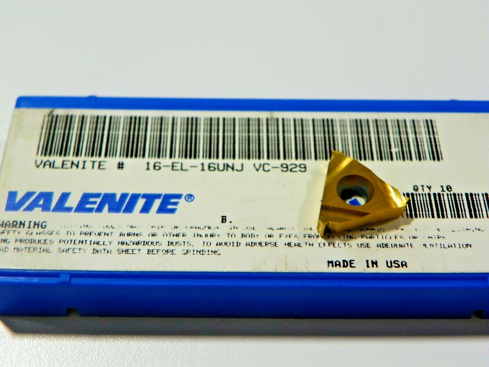 18 PIECES, VALENITE, 16EL 16UNJ VC929 CARBIDE INSERTS F532 | eBay