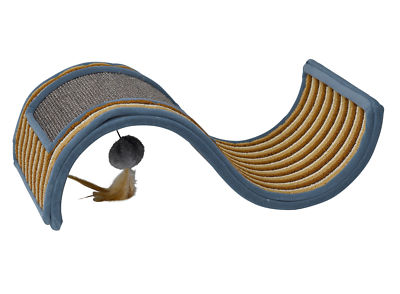 Cat Scratching Post Pet Face Wave Natural Novelty Fun Play Toy Kitten ...