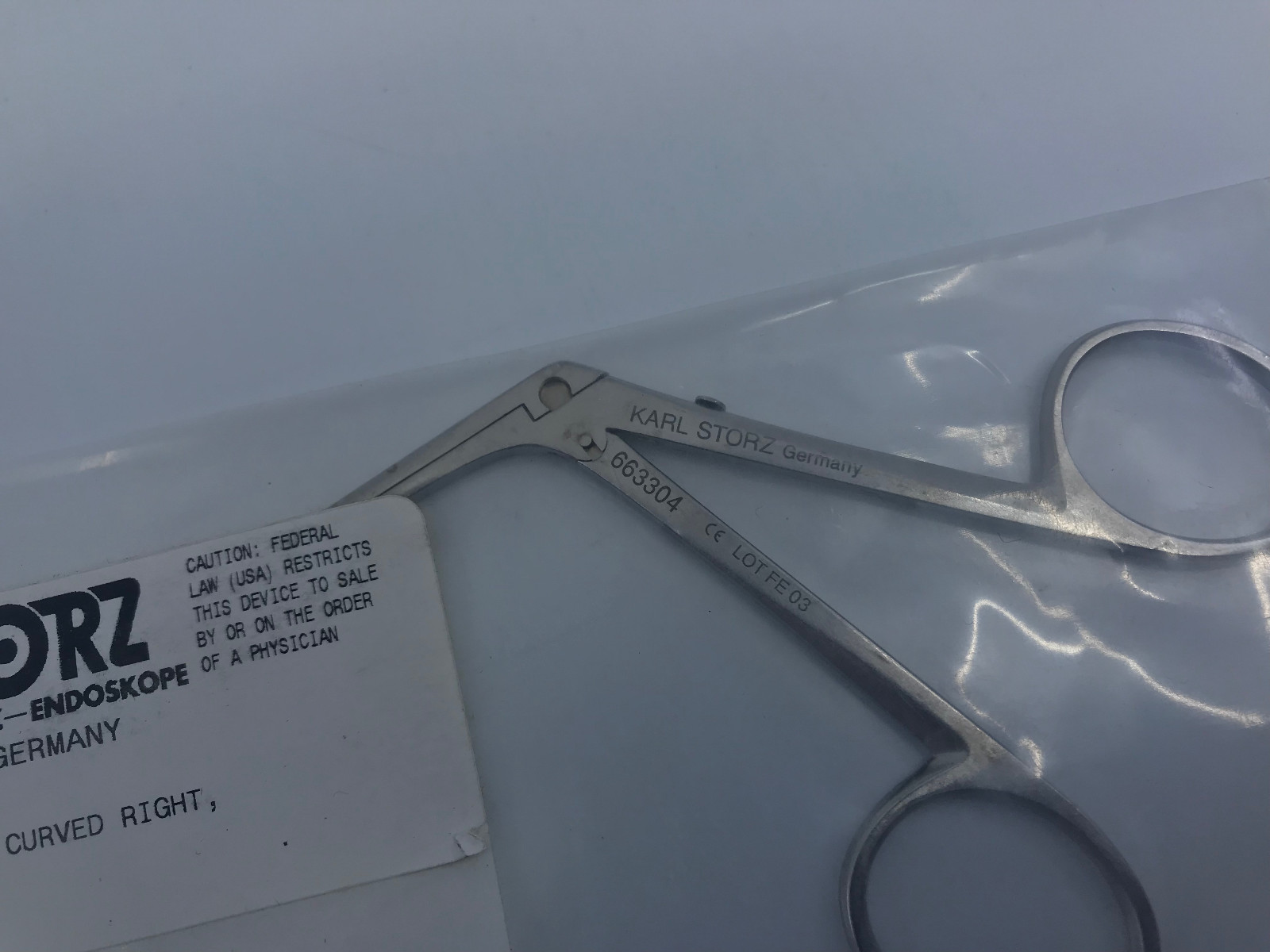 Karl Storz 663304 Scissors, Curved To Right, Extra Delicate, Working ...