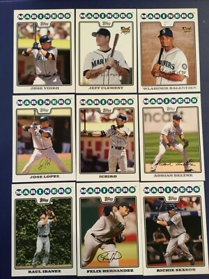 2008 Topps SEATTLE MARINERS Complete Team Set 19 ICHIRO, BELTRE Sharp ...