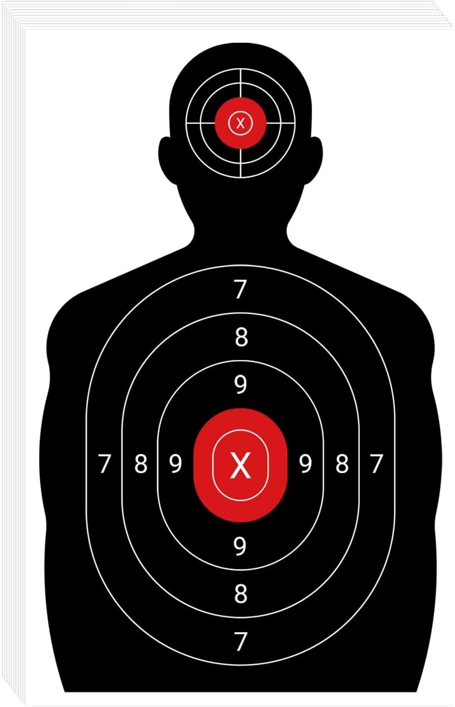 100 Pack Paper Shooting Targets for Range, Bulk Silhouette Shooting ...
