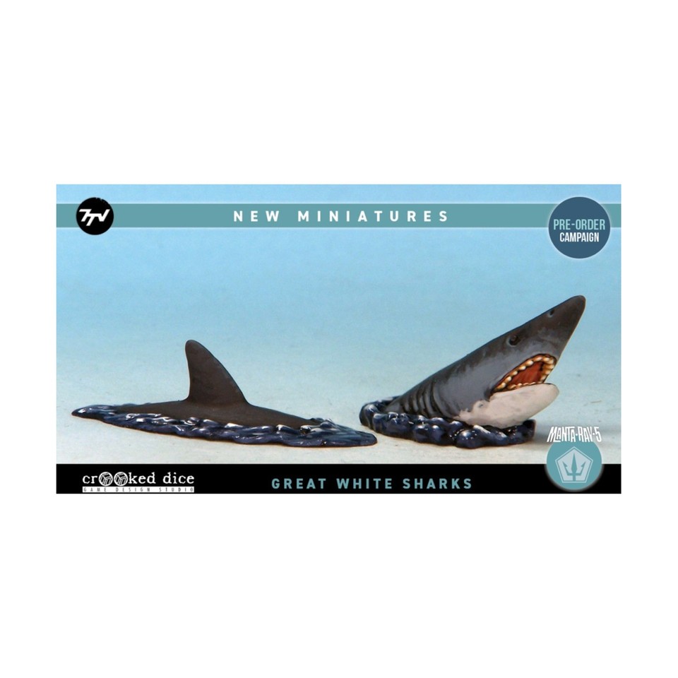 Crooked Dice Pulp Minis 28mm Great White Sharks Pack New | eBay