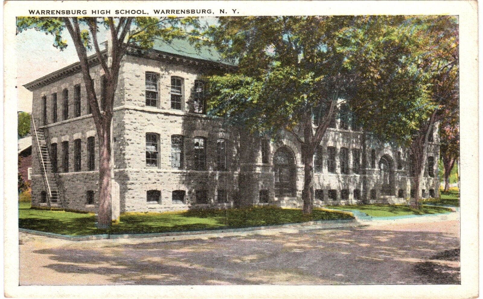 Postcard - Warrensburg High School, Warrensburg, New York - Posted in ...