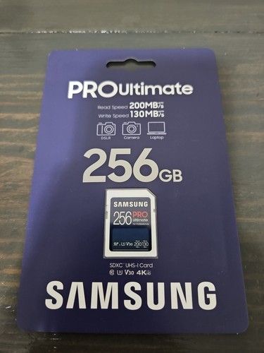 Samsung Pro Ultimate Full Size 256GB SDXC Memory Card, Up to 200 MB/s ...