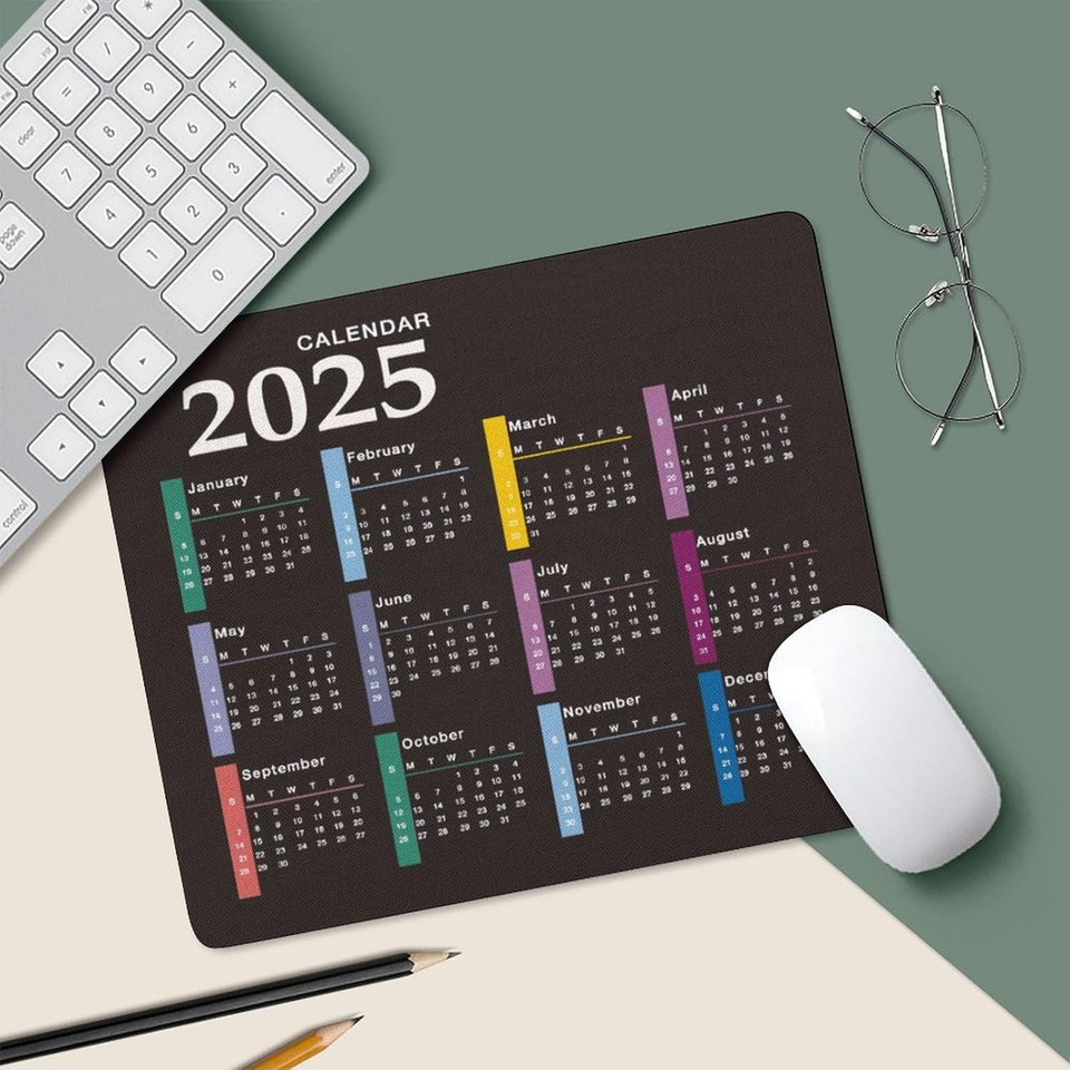 2025 Mouse Pad Calendar,Computer Mouse Pads Calendars Non-Slip Rubber ...
