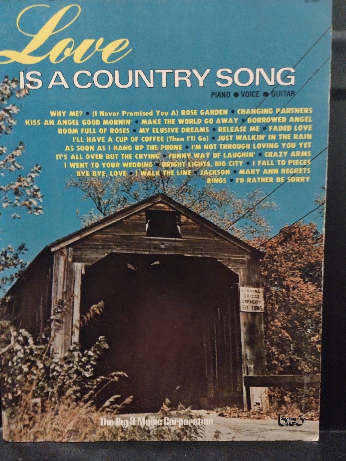 Classic Country Songbook Love Is A Country Song Guitar Piano Vocal 1970 ...