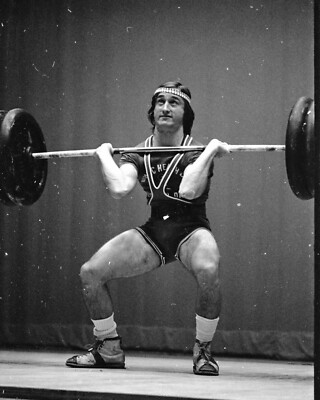 ORIGINAL VINTAGE NEGATIVE: Man Male Athlete Weightlifting Barbells OR ...