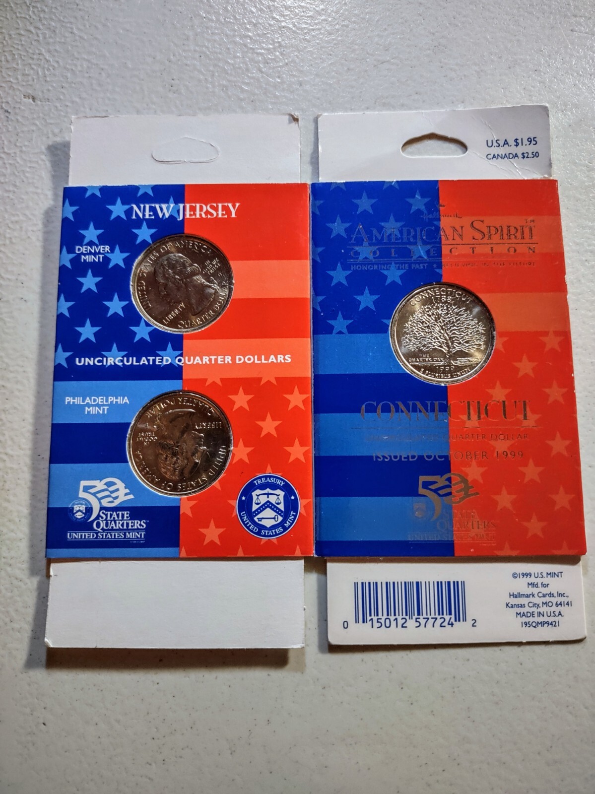 Hallmark American Spirit Collection-(5) Uncirculated State Quarters ...