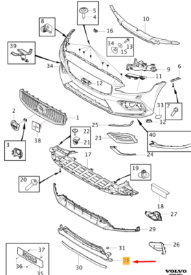 VOLVO V60 MK2 Front Bumper Lower Grille 31688372 NEW GENUINE | eBay