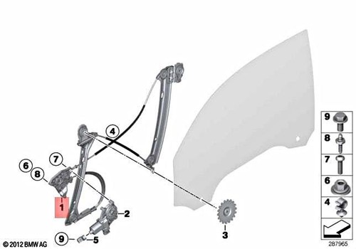 Genuine BMW M2 F21 F22 F23 Window Lifter Without Motor Front Right ...