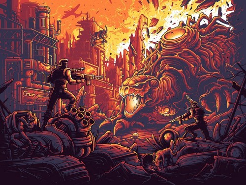 Contra III The Alien Wars Dan Mumford Poster Giclee Print 24x18 SIGNED ...