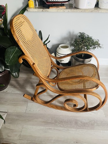 Vintage Mid Century Modern Bentwood Rocking Chair Rocker Thonet-Style ...