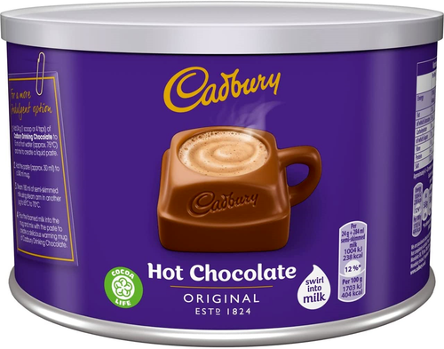 Cadbury Hot Chocolate Drink Powder 1kg Tin, 55 Servings Fairtrade ...