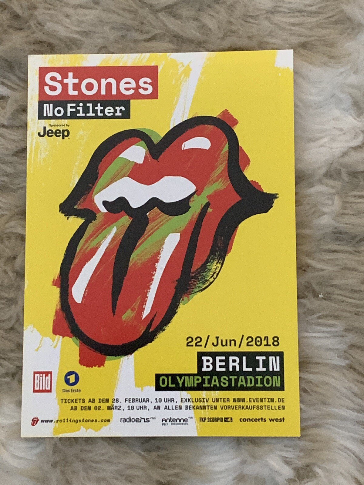 Original The Rolling Stones 2018 No Filter Tour Flyer Berlin ️ | eBay.de