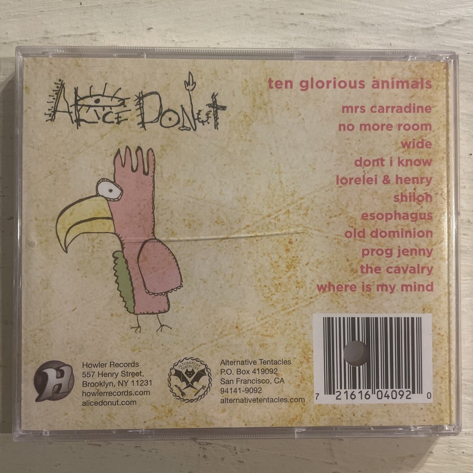 Alice Donut Ten Glorious Animals CD Album Howler / Alternative ...
