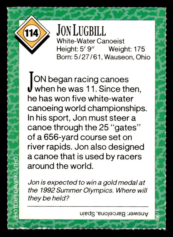 Jon Lugbill 1990 Sports Illustrated for Kids #114 USA | eBay