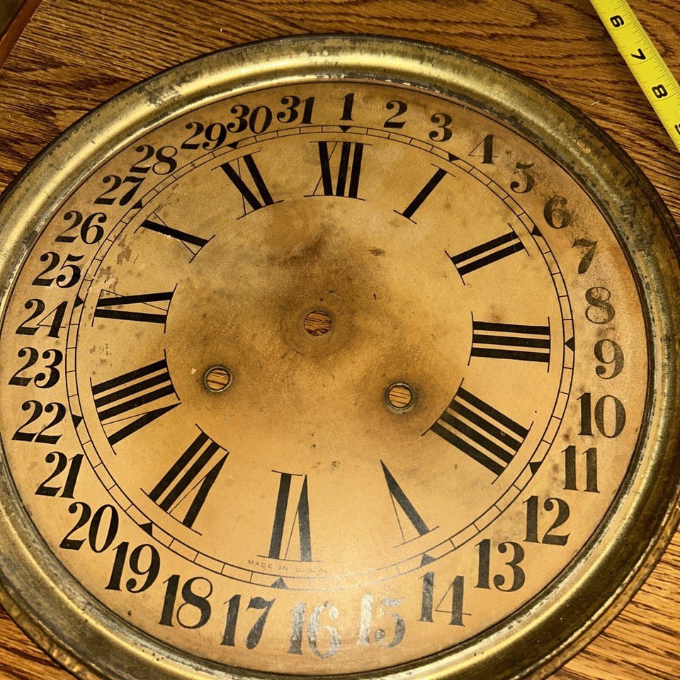 Antique Regulator Calendar Clock Dial Pan | eBay
