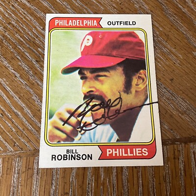 Autographed 1974 Topps BILL ROBINSON . (DEC). #L-1 | eBay