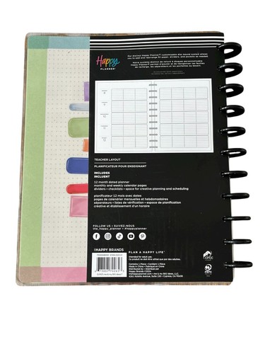 Happy Planner Organizer Multicolor 8.5x11 Big Teacher Layout educators ...