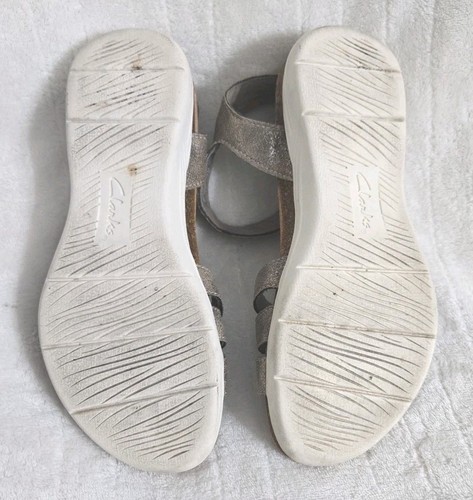 Women's Clarks April Dove Metallic Strappy Comfort sandals Summer ...