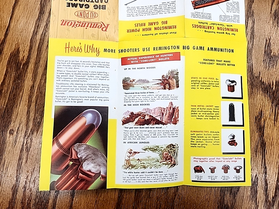 Vintage 1950s REMINGTON Du-Pont Big Game Cartridges Bullets Hunting ...