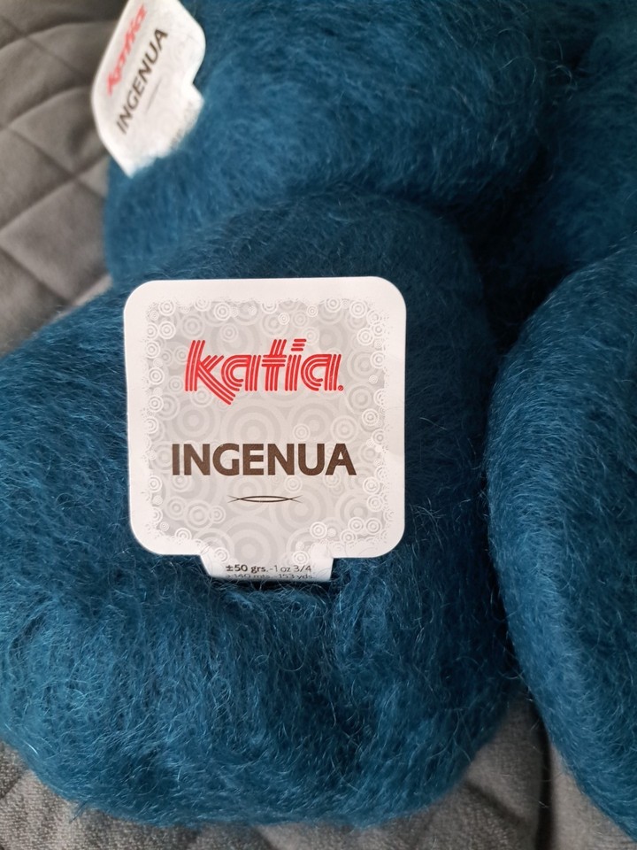 Wolle Konvolut Katia, 7 Kn. neu, INGENUA Mohair Petrol 49 Stricken ...