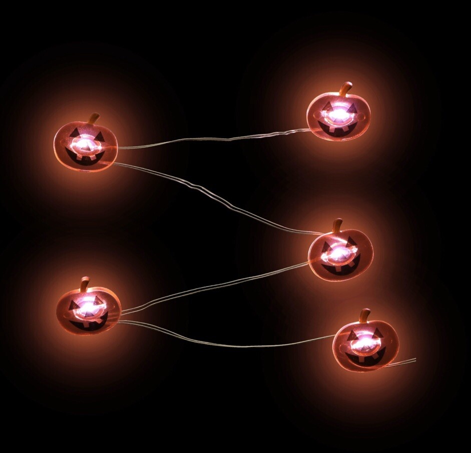 Set Of 4 Halloween Themed Spooky Critter LED Lights 3 ft Strands Ghosts ...