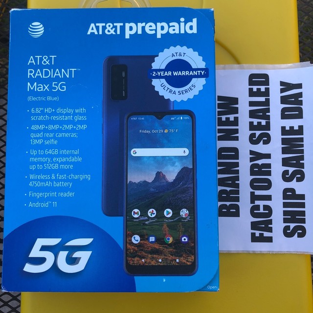 AT&T Prepaid Radiant Max 5G - 64GB 4GB - Electric Blue (Unlocked ...