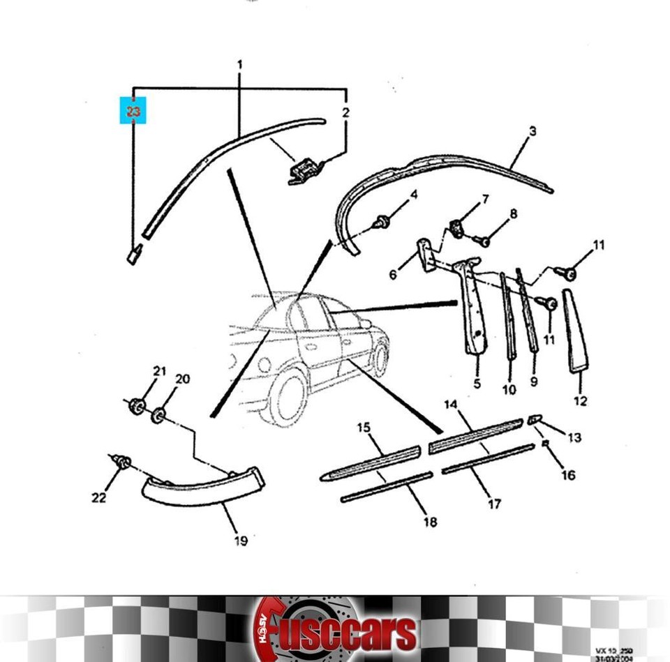 Holden VT VX VY VZ HSV Rear Roof Gutter Mould End Trims NOS - 92111720 ...