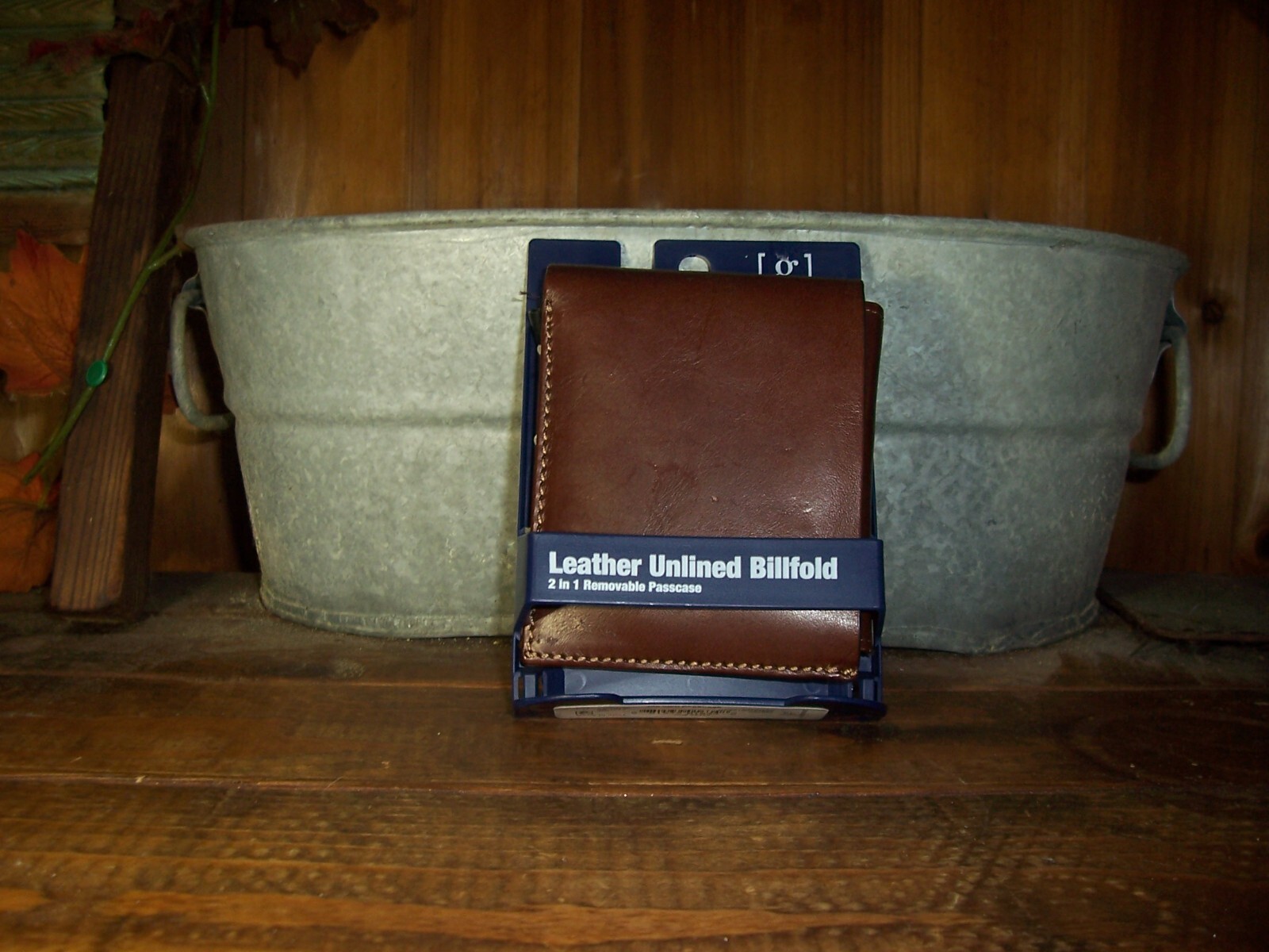 GEORGE MENS TAN LEATHER UNLINED BILLFOLD WALLET REMOVEABLE PASSCASE ...