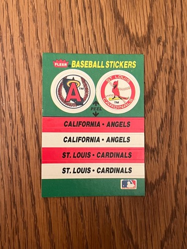 FLEER 1988 Baseball TEAM Logo MLB Stickers - ANGELS & CARDINALS | eBay