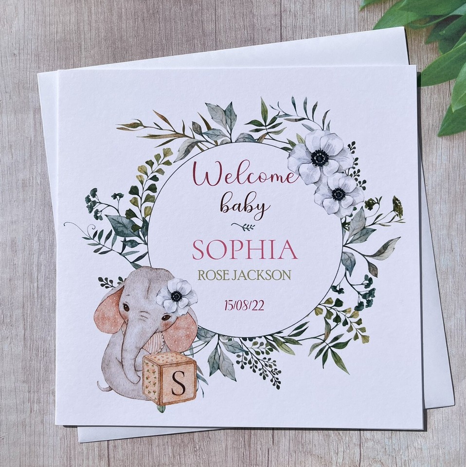 Personalised Baby Card Boy Girl Congratulations New Baby New-born ...