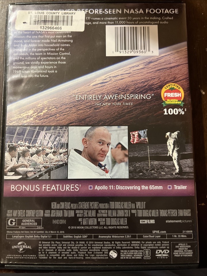 Apollo 11 (DVD, 2019) 191329093603 | eBay