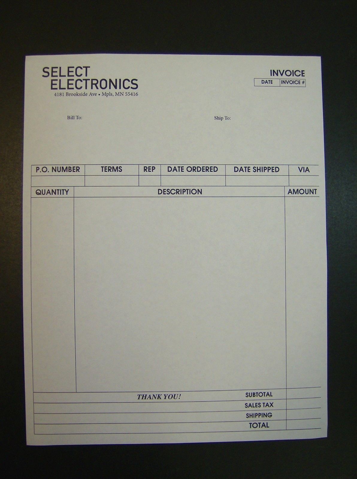 Custom Printed 2-Part Carbonless Sets, 8.5" x 11", black ink, 1-side ...