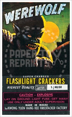 WEREWOLF FIREWORKS LABEL POSTER - VINTAGE REPRINT | eBay