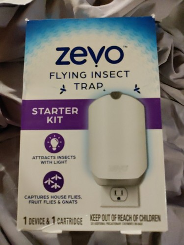 NEW STARTER KIT🔥Zevo Flying Insect Fly Trap (1 Device + Refill) Blue UV ...